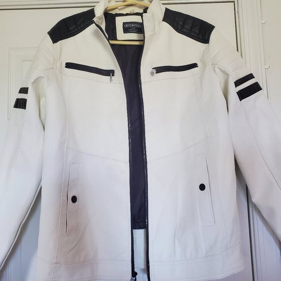 Distortion | Jackets & Coats | New Mens White Jacket Slim Fit Biker ...